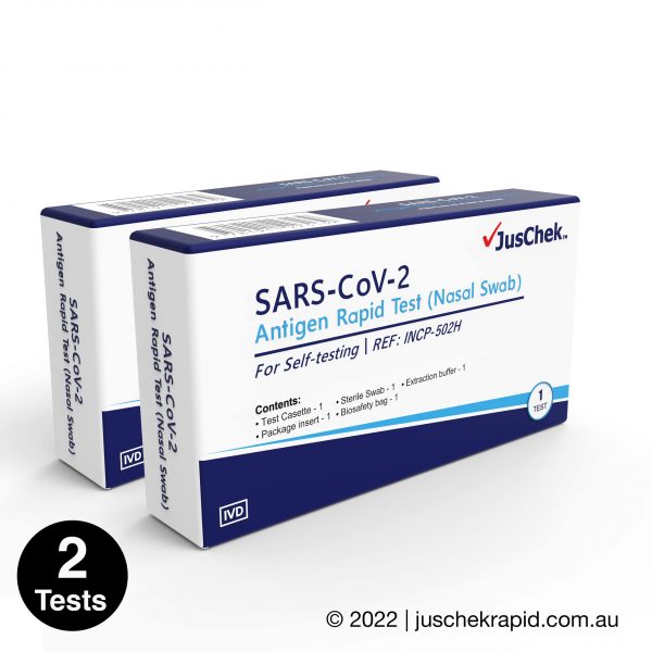 JusChek COVID-19 Rapid Antigen Test RATs (Nasal Swab) – 2 Pack ...