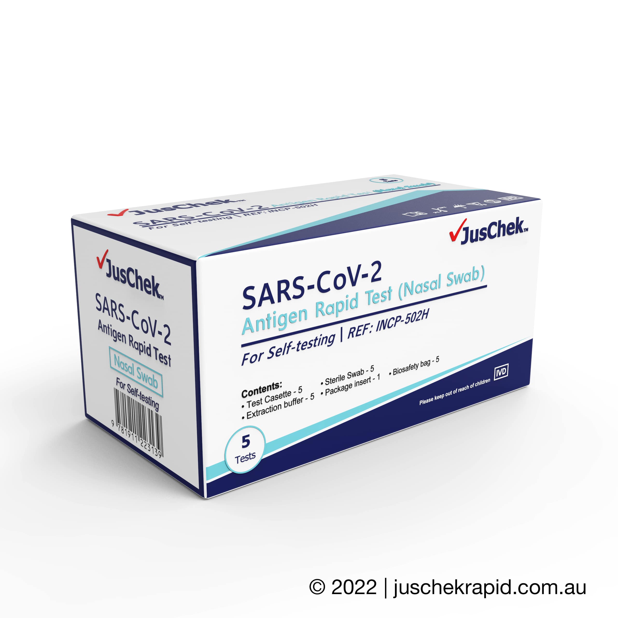 JusChek COVID-19 Rapid Antigen Test RATs (Nasal Swab) – 5 Pack ...