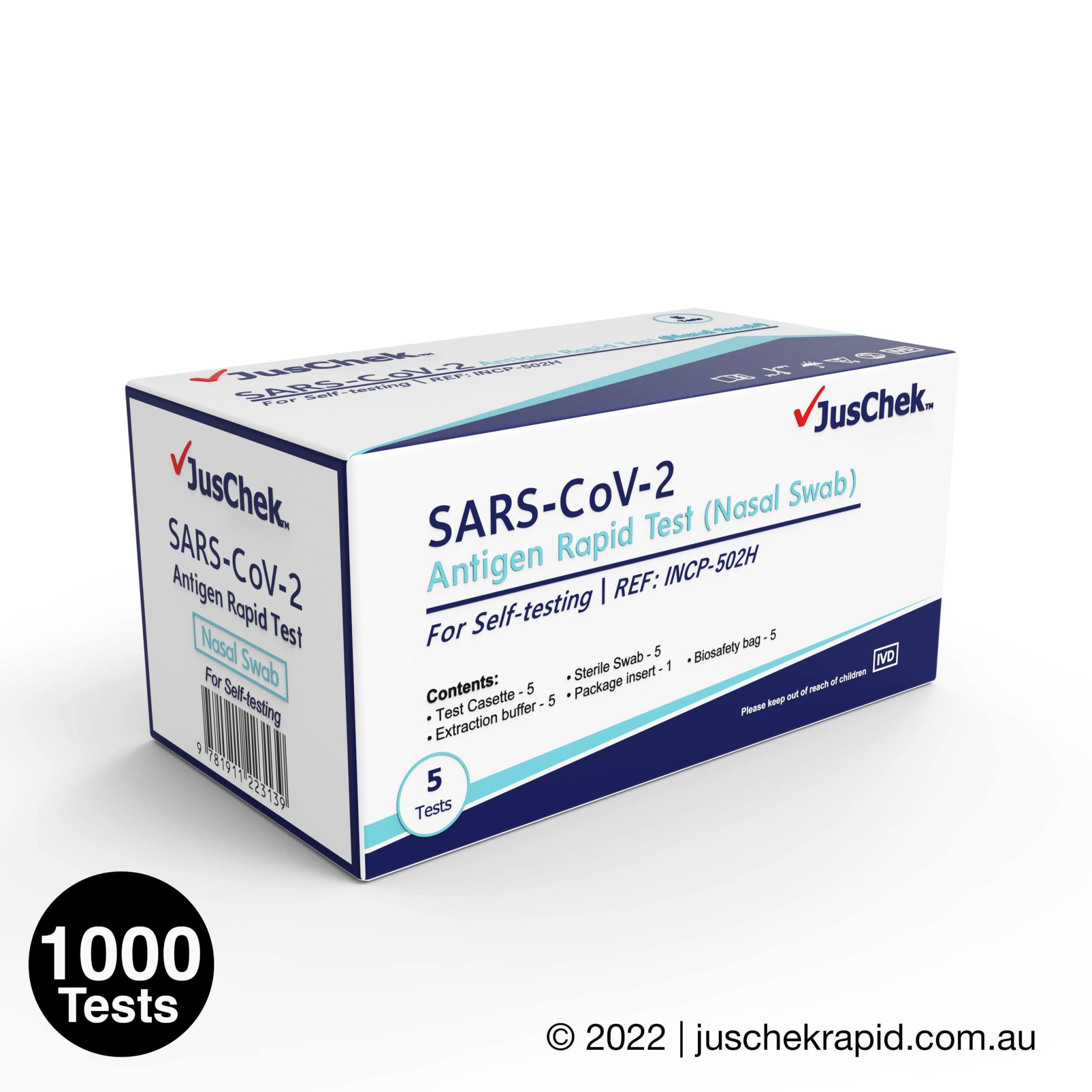 JusChek COVID-19 Rapid Antigen Test RATs (Nasal Swab) – 1000 Pack ...