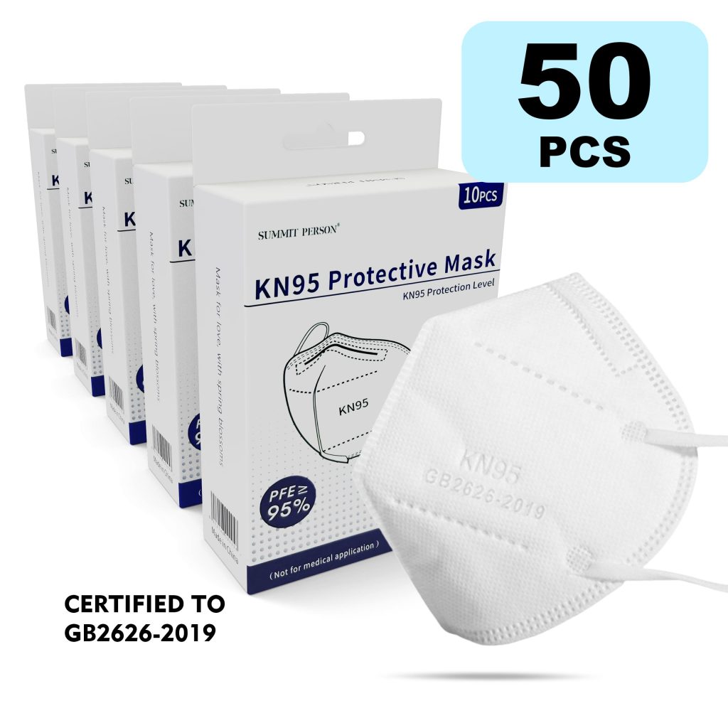 Summit 50Pcs 5-Layer KN95/N95/P2/PM2.5 Reusable Disposable Respirators ...